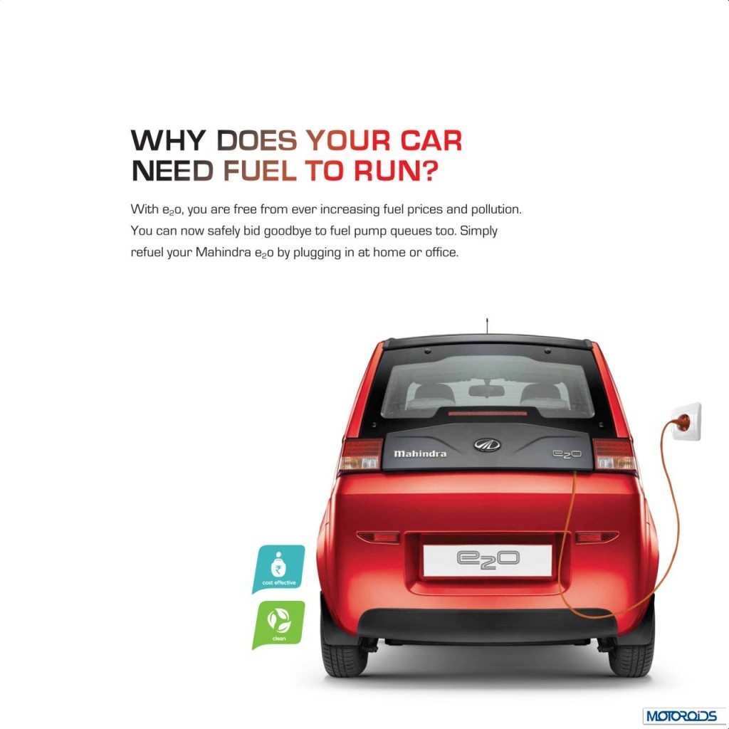Mahindra Reva E2O Brochure images showing all the features and specs ...