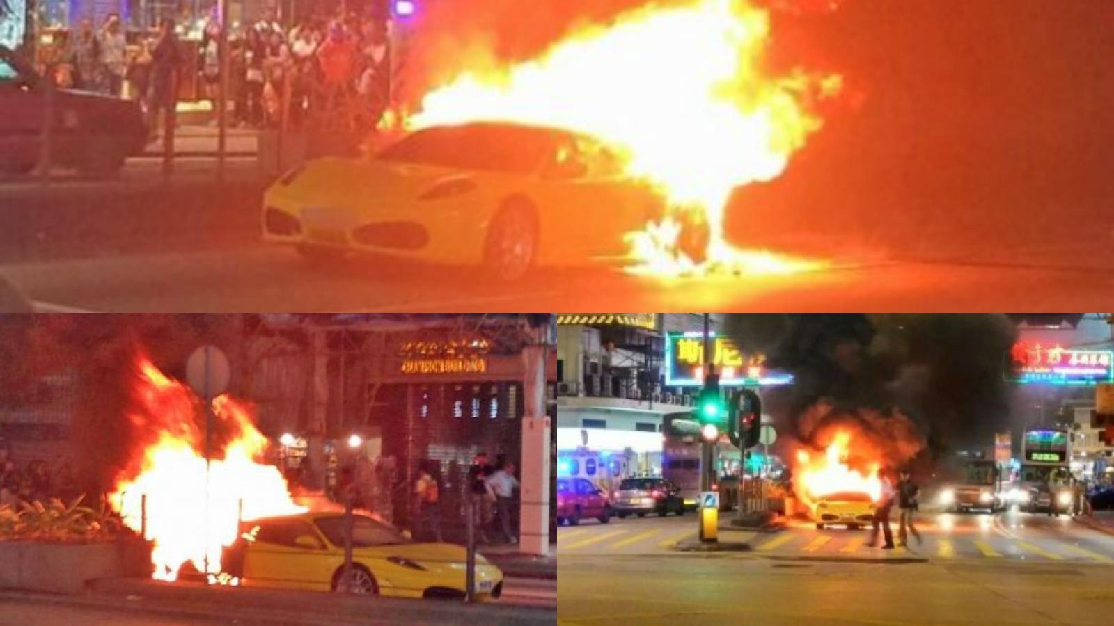 VIDEO: Sunshine yellow Ferrari F430 goes up in flames in Hong Kong ...
