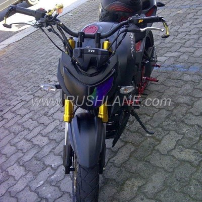 How about this matte black, modified TVS Apache RTR 200 4V from ...