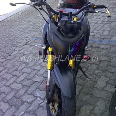 How about this matte black, modified TVS Apache RTR 200 4V from ...