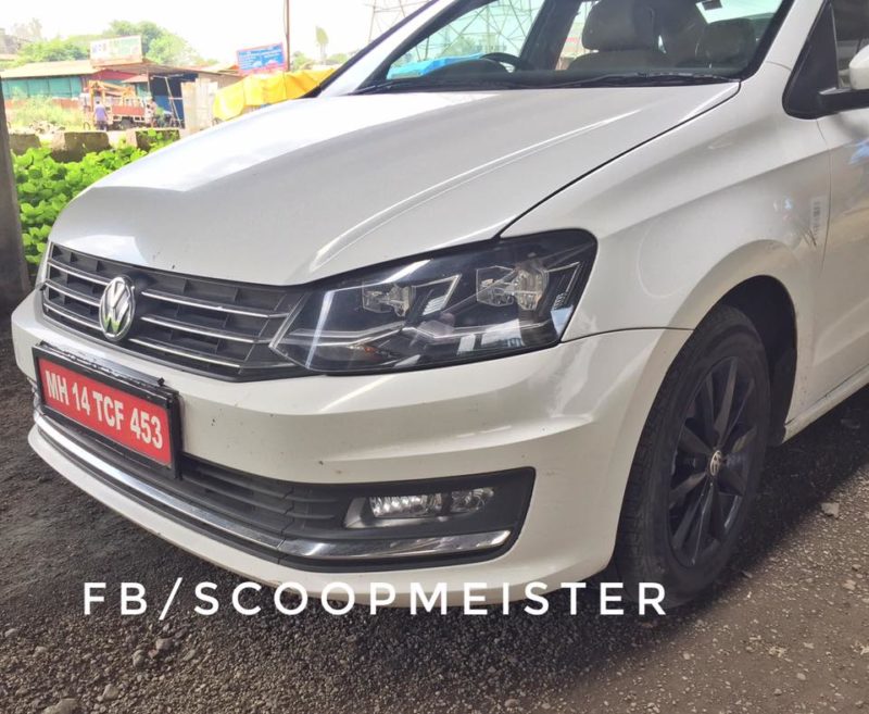 VW Vento Highline Plus with LED headlamps and new alloy wheels spied ...