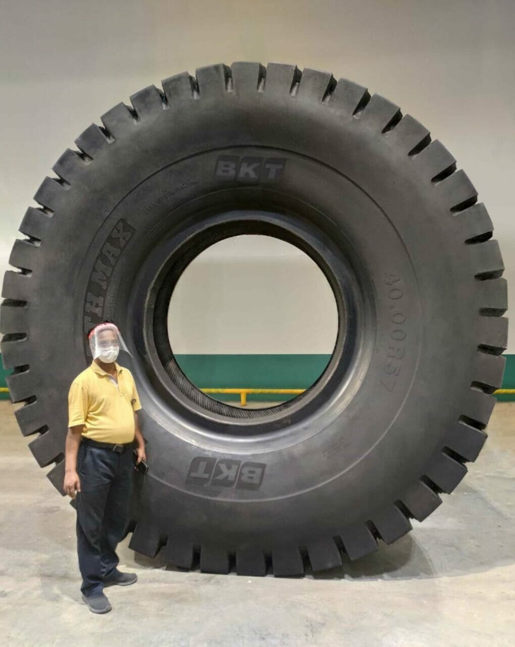 BKT Unveils Prototype Of Its Biggest Ever 57-Inch Tyre | Motoroids